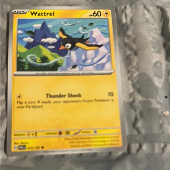 Pokemon | Games | Pokemon Wattrel Card Yellow And Blue | Poshmark